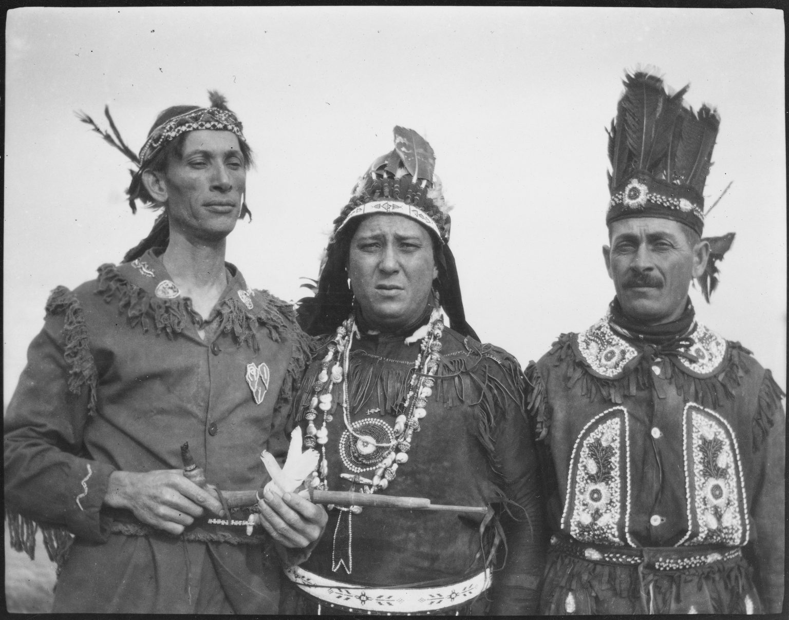 Close-up of Three Chiefs with Pipe – Rappahannock Indian Tribe